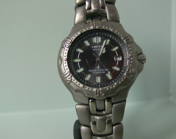 Vintage Citizen Solar Tech 180 -eco-drive - Titanium Watch - Etsy