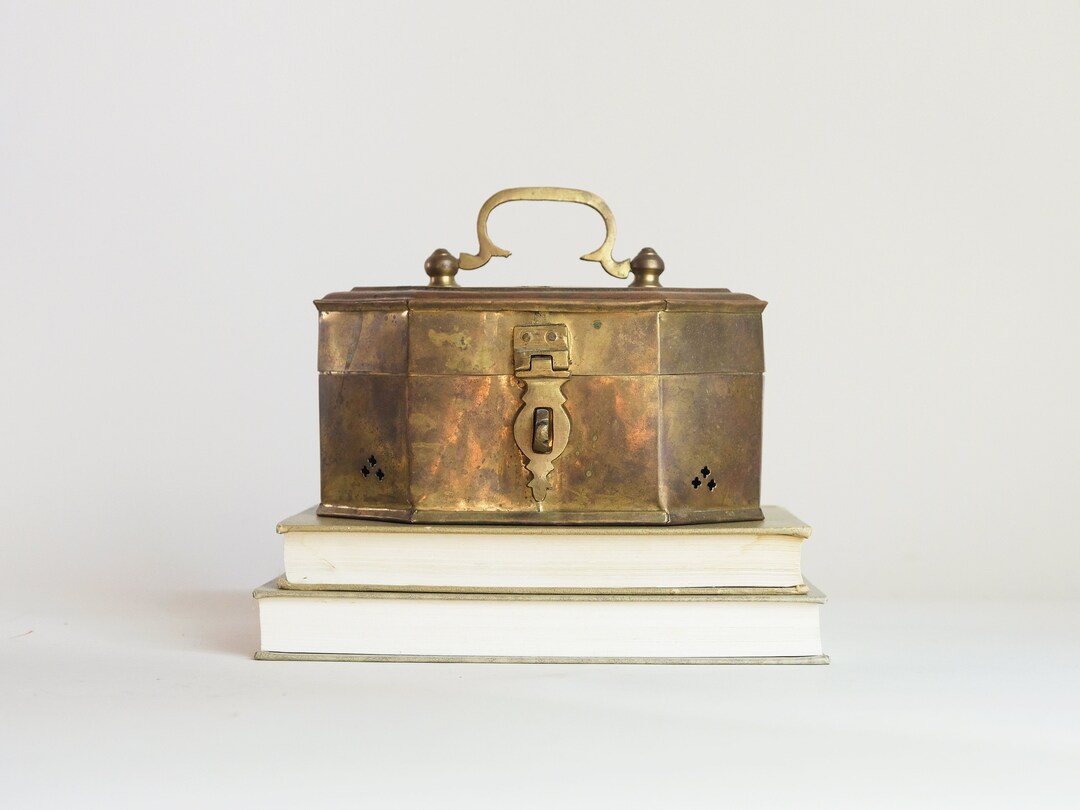 Tarnished Brass Container / Brass Container With Lid / Vintage - Etsy