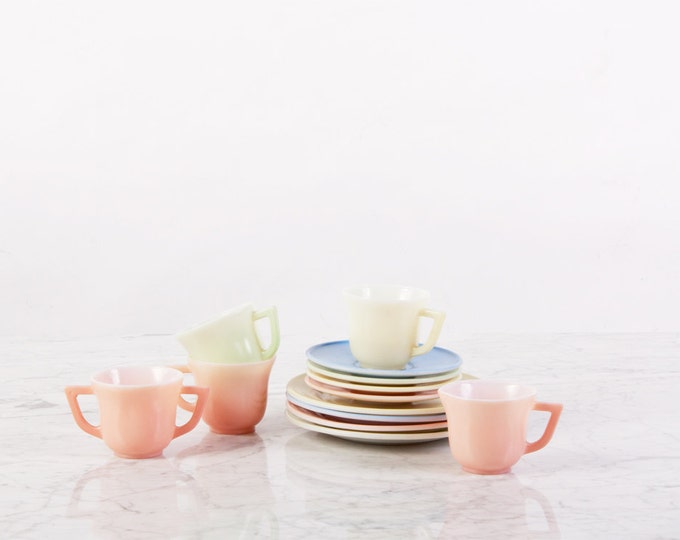 Espresso Set / Milk Glass Espresso Cup Set / Mini Milk Glass Set / Milk ...