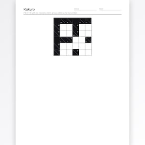 10 Kakuro Puzzles (cross Sums) | Logic & Math | 6x6 Grid - Etsy