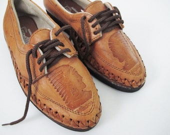 Tooled leather shoes | Etsy