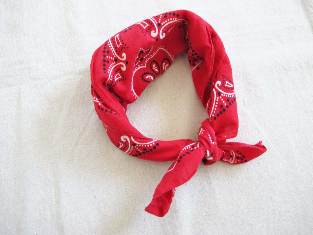 Vintage 1950s Fast Color Elephant Trunk up Red Bandana - 50s Western ...
