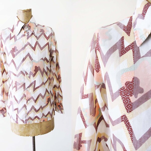 70s Button Up - Etsy