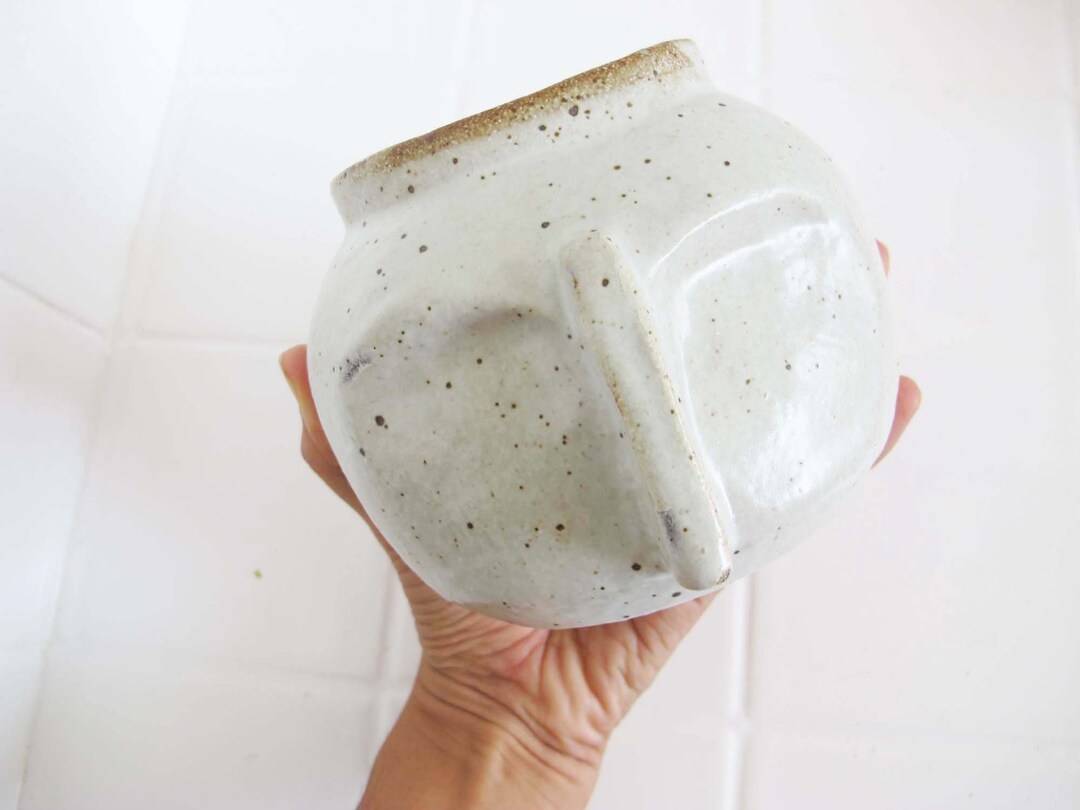 Vintage Ceramic Face Pottery Vase - Minimalist Human Face Big Nose Pot ...