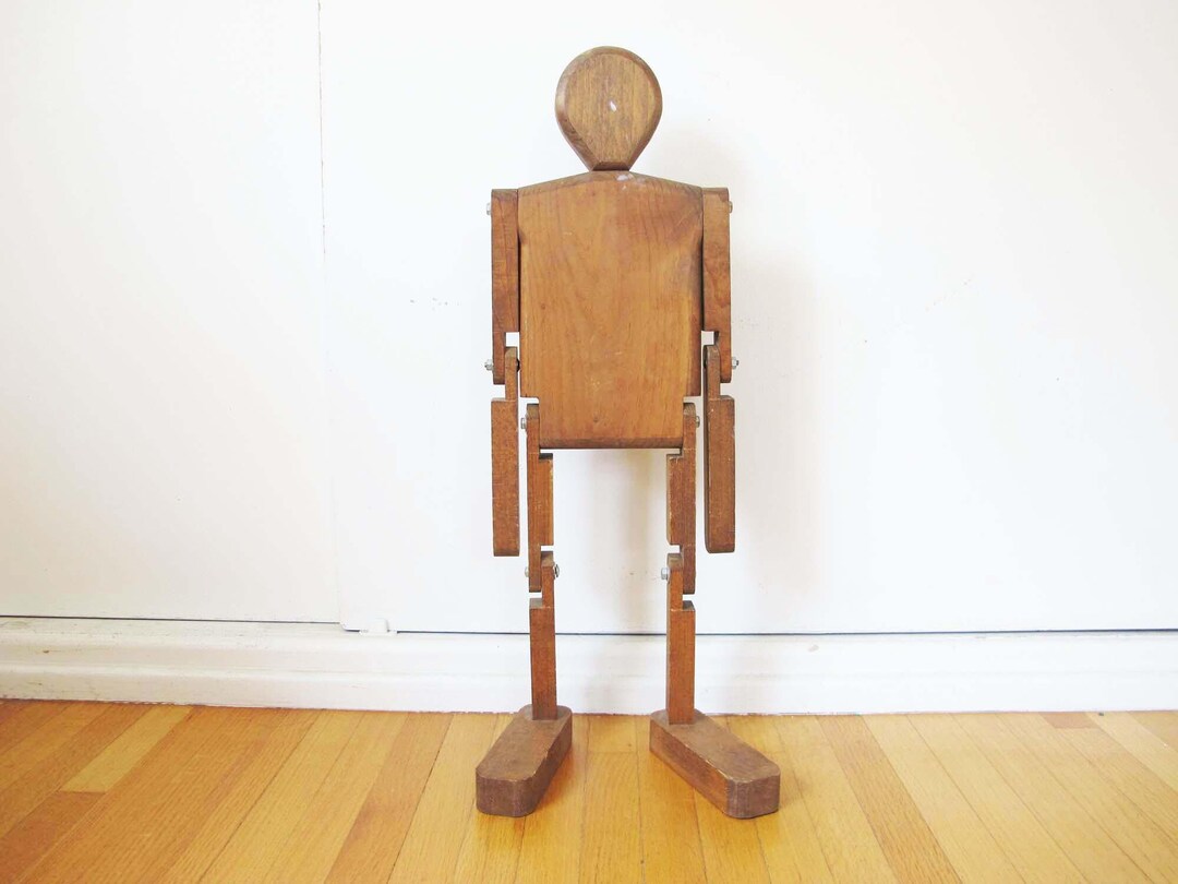 Mid Century Wood Articulated Human Form Folk Art Doll Mannequin Child ...