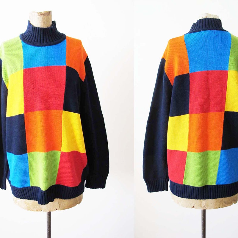 Colorblock Sweater - Etsy