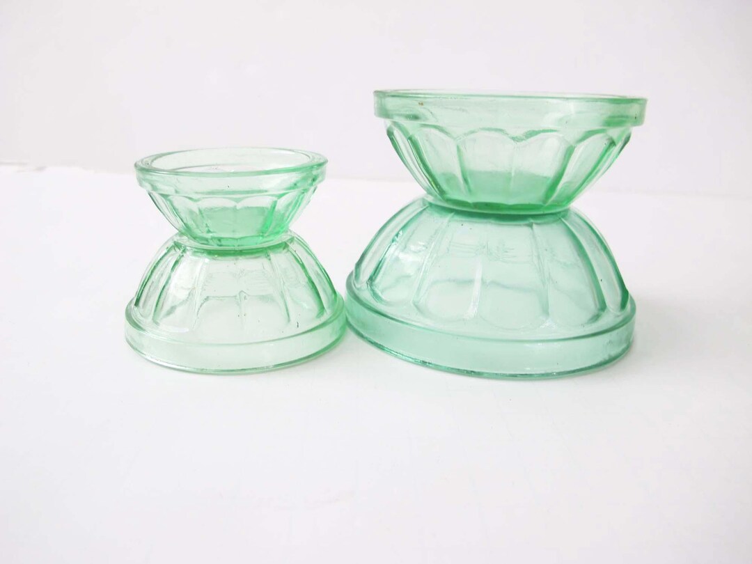 Vintage Depression Glass Green Mise En Place Bowls - Graduated Spice ...