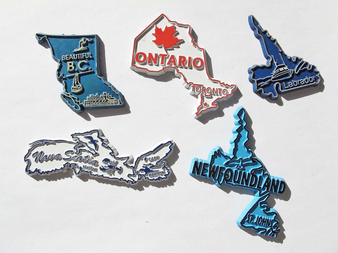 Vintage Canada Provinces Refrigerator Magnet Lot Ontario British ...
