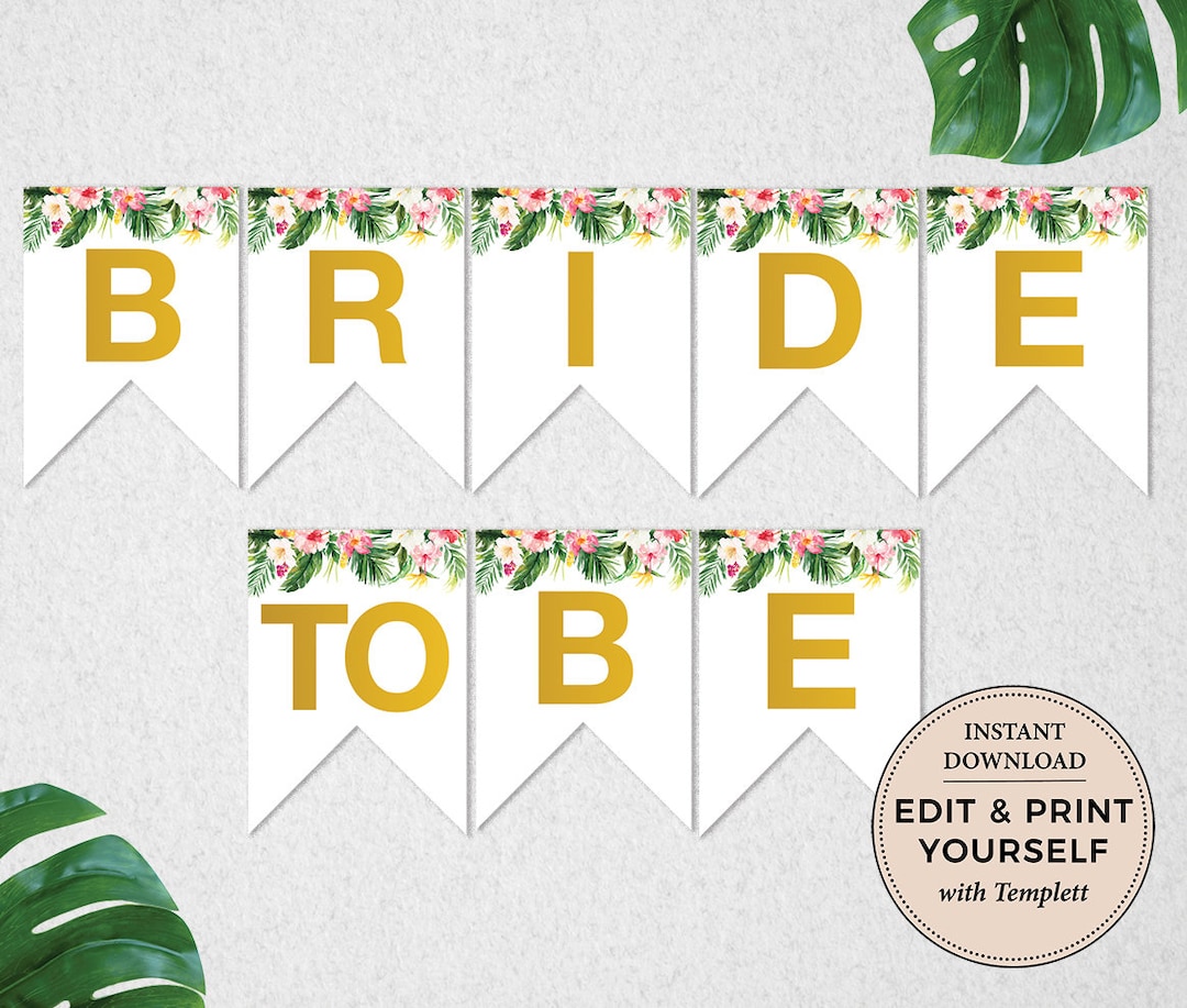 Bride to Be Banner, Editable Banner, Bride to Be, Bridal Shower Banner ...
