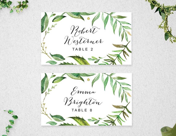 Place Cards, Name Tags, EDITABLE Place Cards, Wedding Place Cards ...