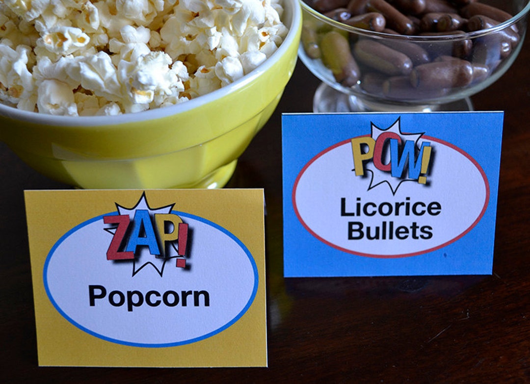Editable Superhero Food Labels, Superhero Food Labels, Superhero Party ...