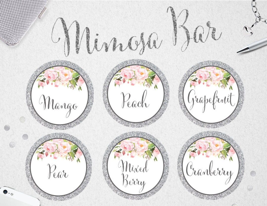 Mimosa Bar Juice Labels, Mimosa Bar, Mimosa, Mimosa Bar Labels, INSTANT ...