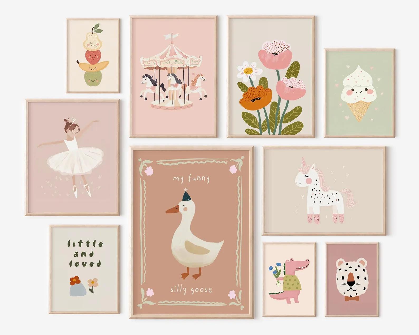 100 Hand-painted Girls Room Prints: Nursery Art Gallery (digital ...