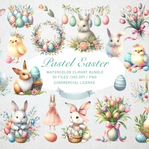 Easter Clipart Bundle, Easter Clipart, Watercolor Easter Clipart ...