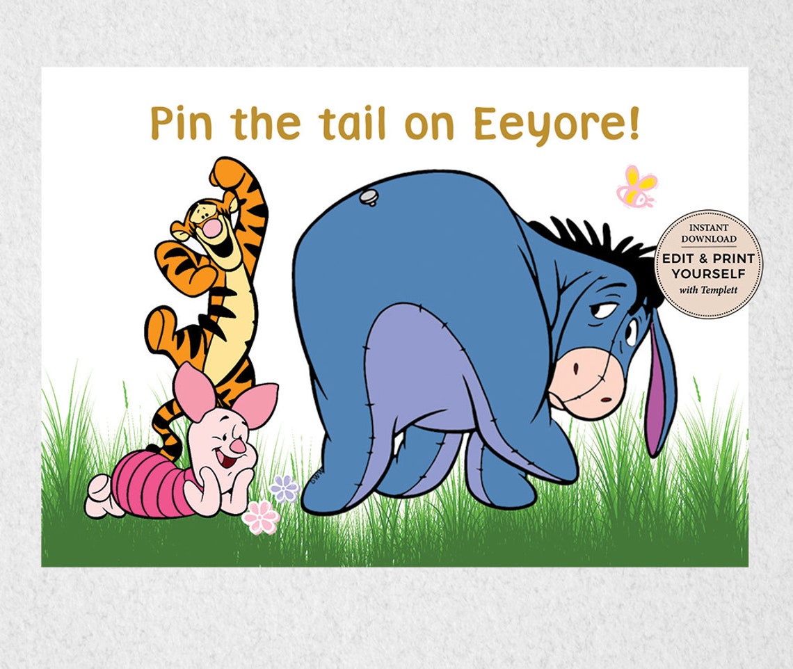 Editable Pin the Tail on Eeyore Game: Winnie the Pooh Party (digital ...