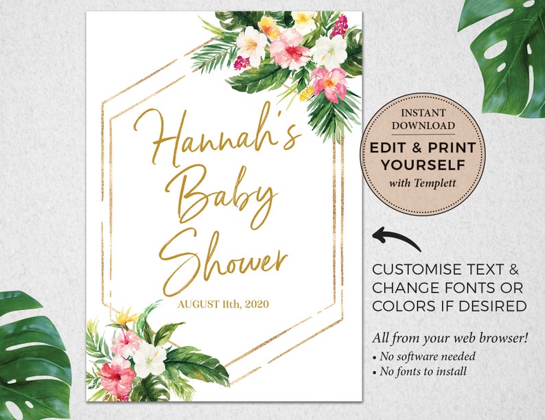 Editable Welcome Sign Welcome Sign Tropical Welcome Sign - Etsy