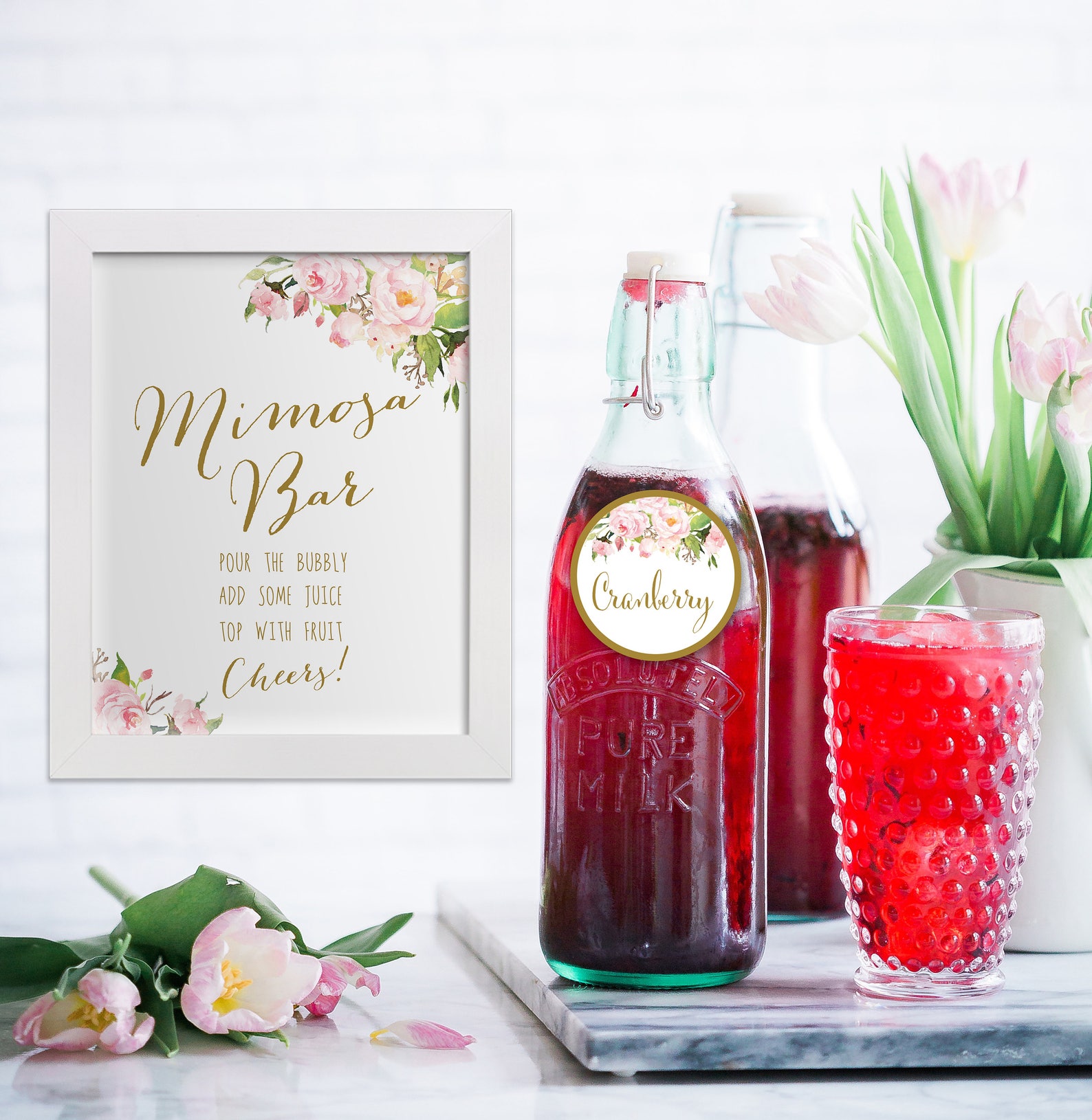 Mimosa Bar Sign & Juice Labels, Mimosa Bar Labels, Mimosa Bar, Mimosa ...