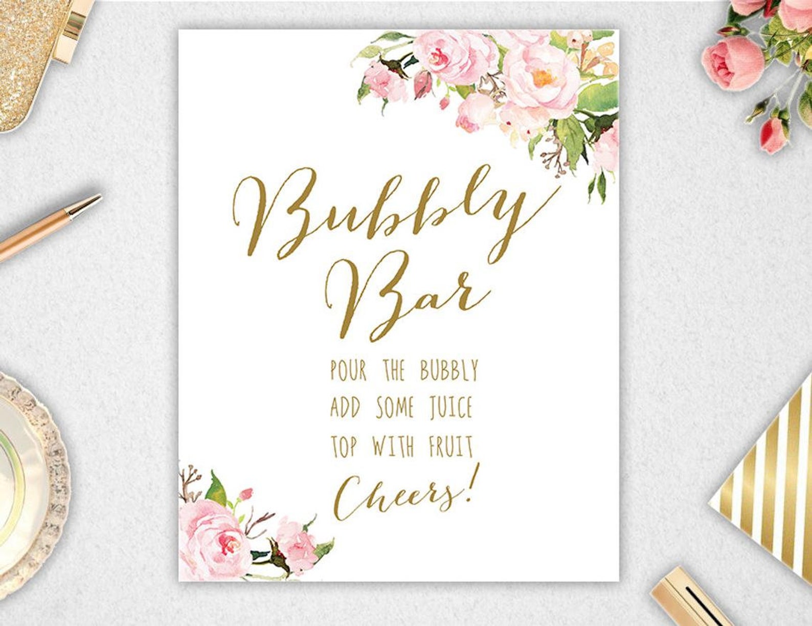 Bubbly Bar Package Bubbly Bar Sign & Juice Labels Tags - Etsy