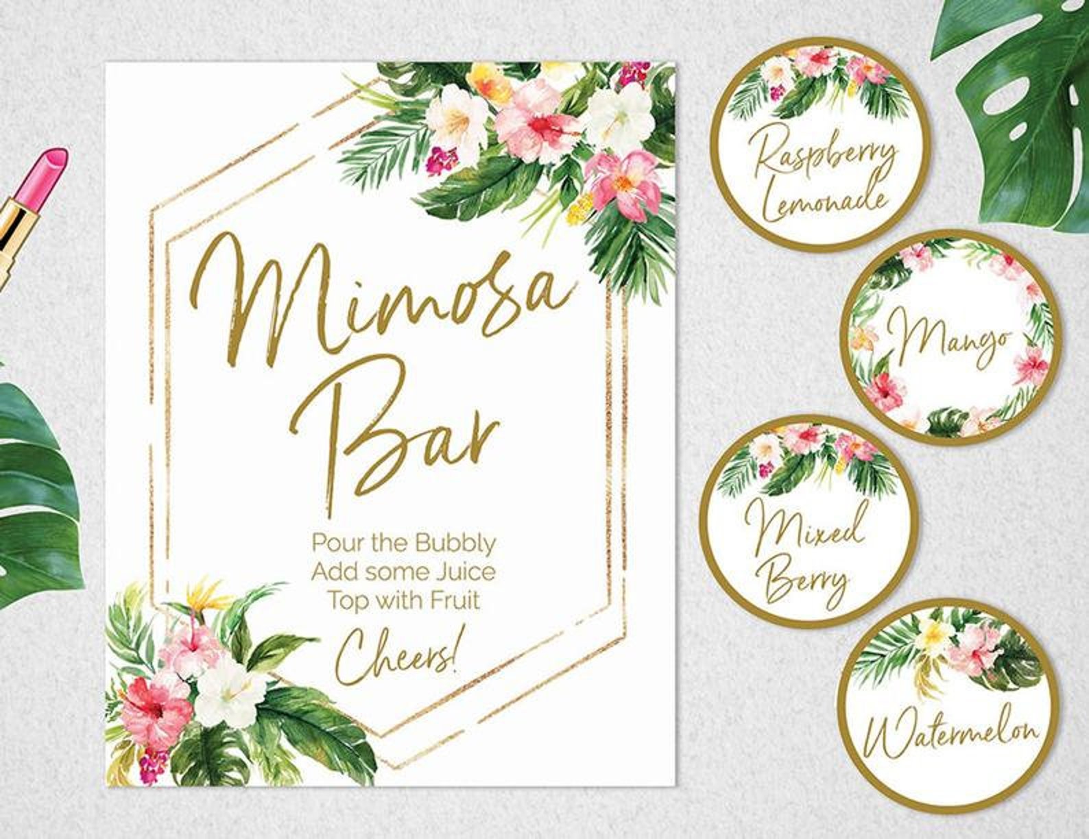 Tropical Birthday Bundle Tropical Birthday Editable Tropical | Etsy