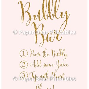 Bubbly Bar Sign, Bubbly Bar, Bridal Shower Bubbly Bar, Blush Bubbly Bar ...