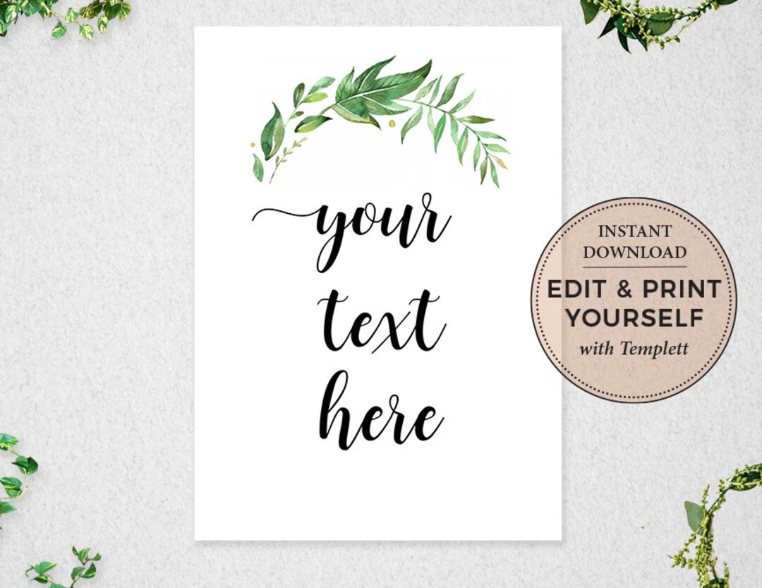 Editable Sign Template, Editable Sign, Editable Sign Template, Templett ...