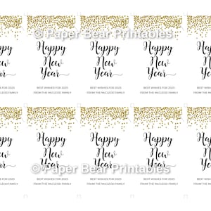 New Year Gift Tags, Printable New Year Tags, Editable New Year Tags ...