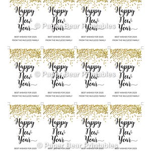New Year Gift Tags, Printable New Year Tags, Editable New Year Tags ...