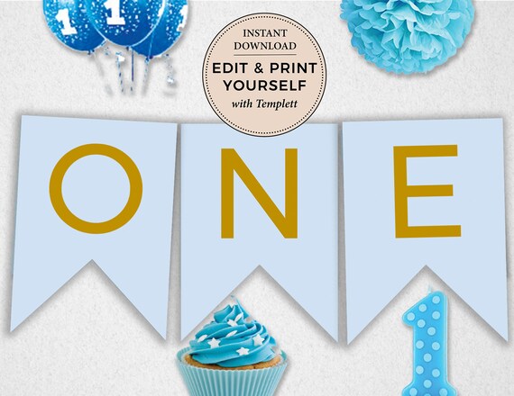 First Birthday Banner, First Birthday, High Chair Banner, One Banner ...