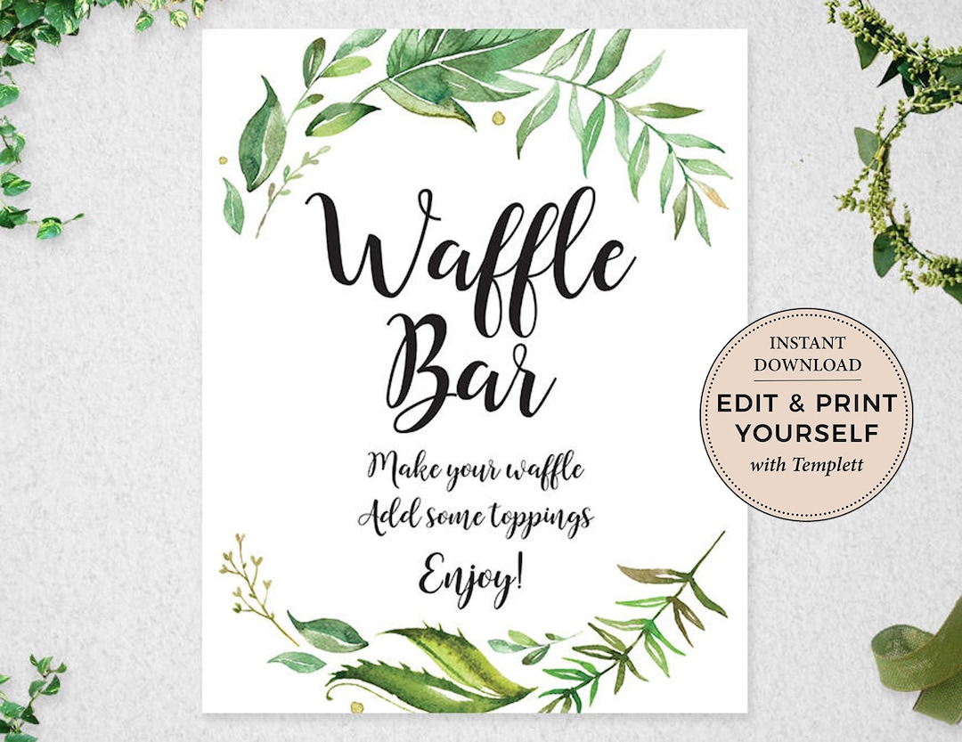 Waffle Bar Sign, Waffle Bar, Waffle Sign, Bridal Shower, Wedding ...