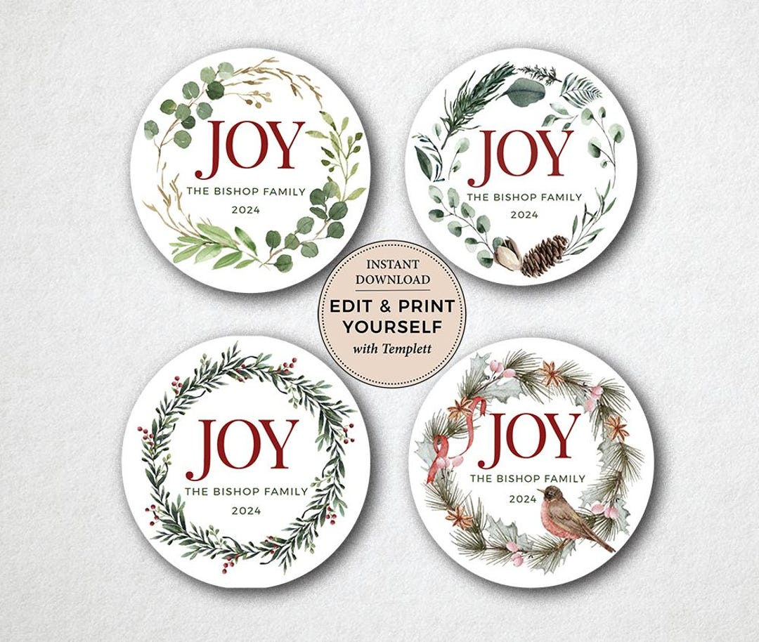 Editable Christmas Labels, Christmas Labels, Christmas Stickers, Gift ...