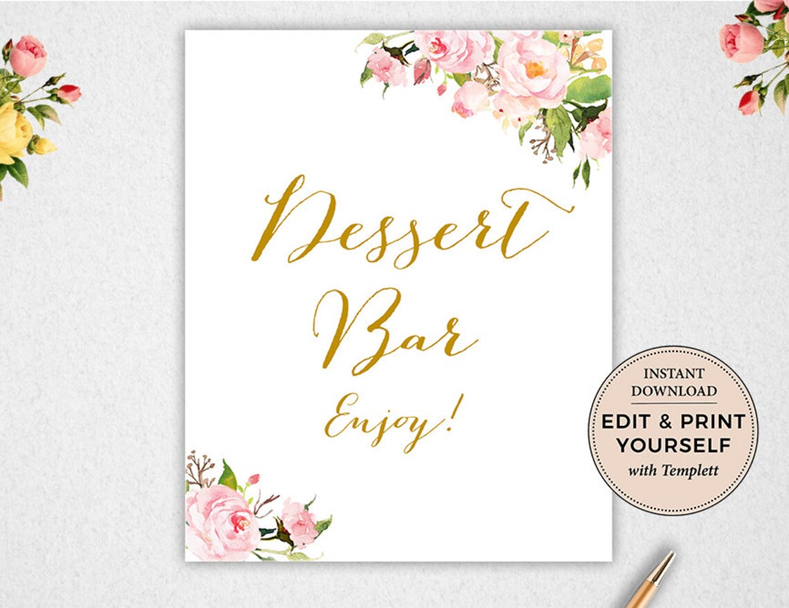 Dessert Bar Sign Editable Bar Sign Dessert Bar Dessert - Etsy Australia
