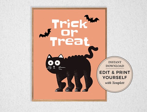 Editable Halloween Poster, Halloween Wall Art, Halloween Print ...