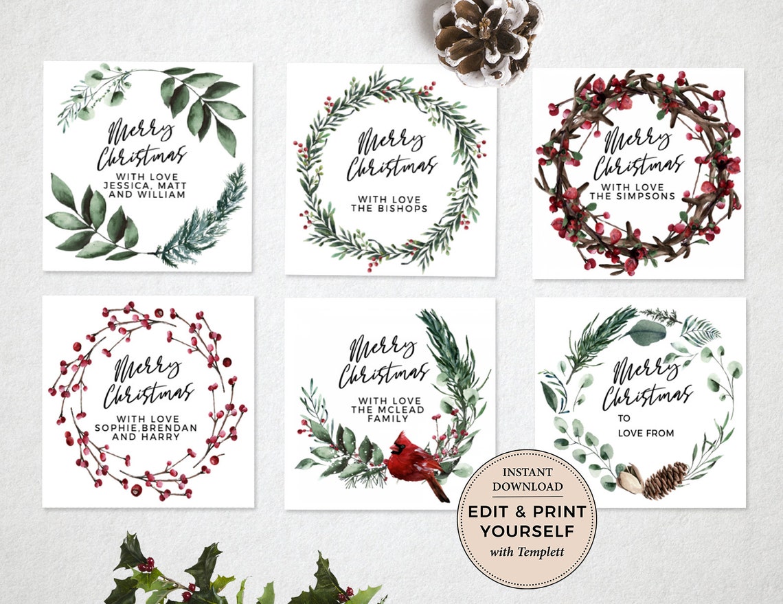 Editable Christmas Tags, Christmas Tags, Christmas Gift Tags, Christmas ...