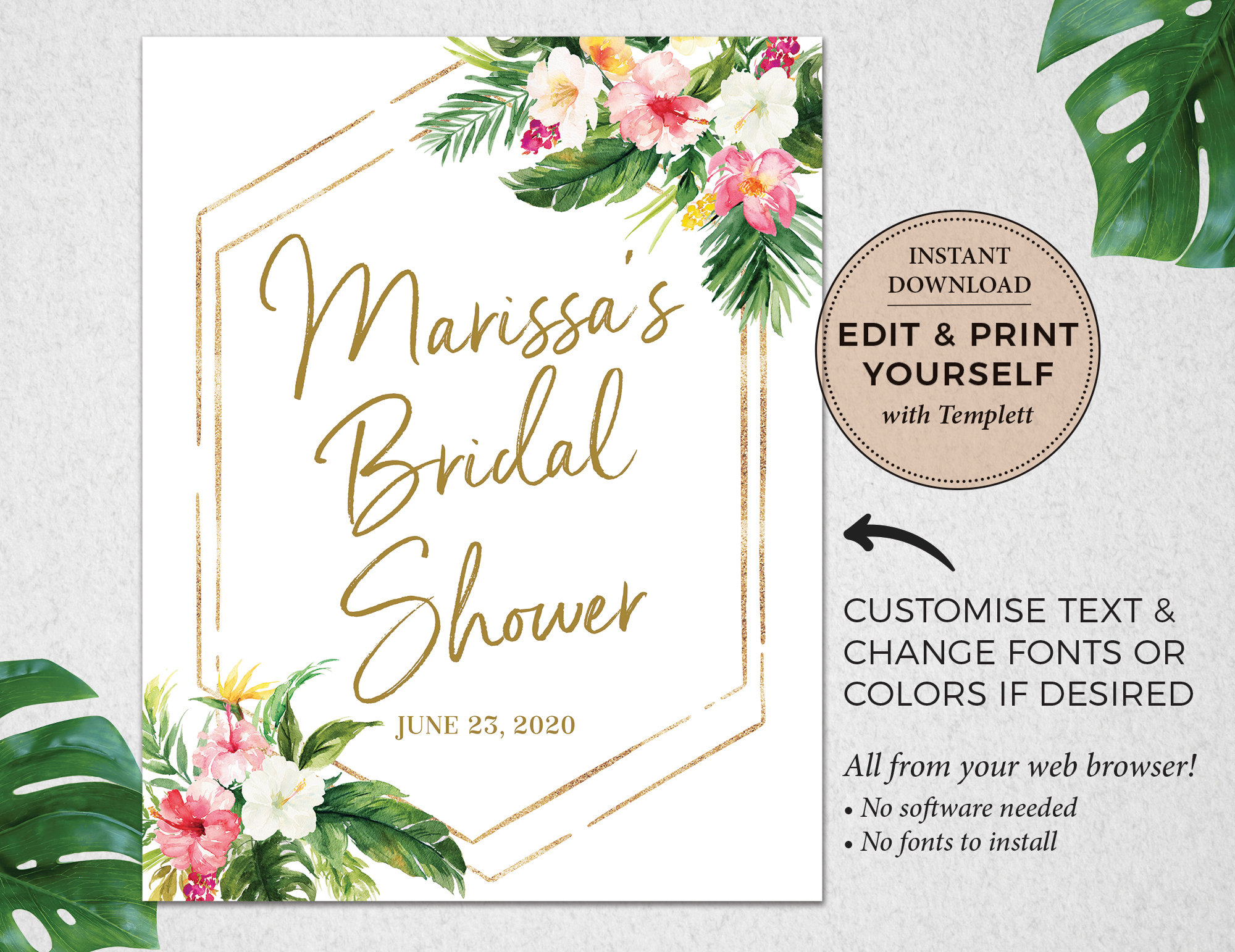 Editable Welcome Sign Welcome Sign Tropical Welcome Sign | Etsy