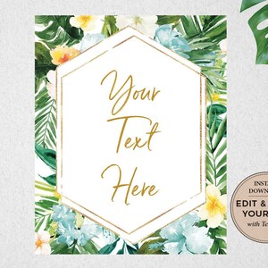 Tropical Birthday Bundle, Tropical Birthday, Editable Tropical Birthday ...