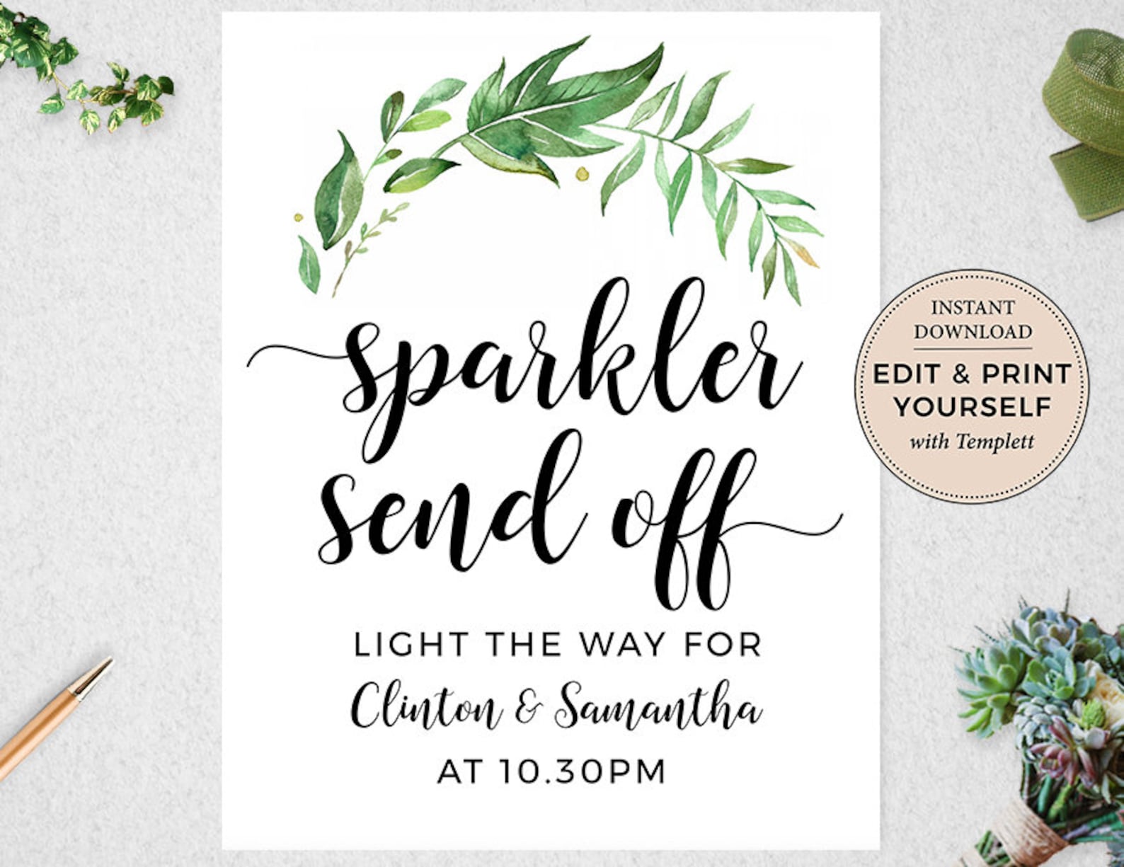 Sparkler Send off Sign Editable Sparkler Send Off Sparkler - Etsy Australia
