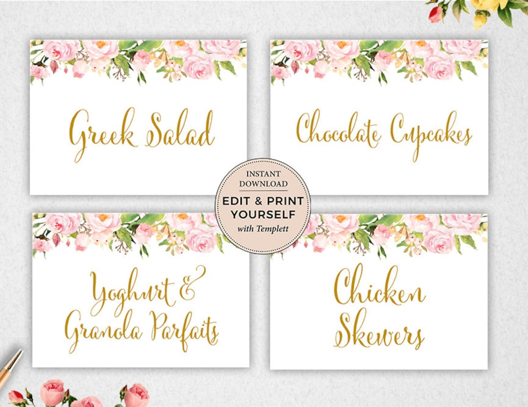 Food Labels, Editable Food Labels, Labels, Editable Labels, Name Tags ...