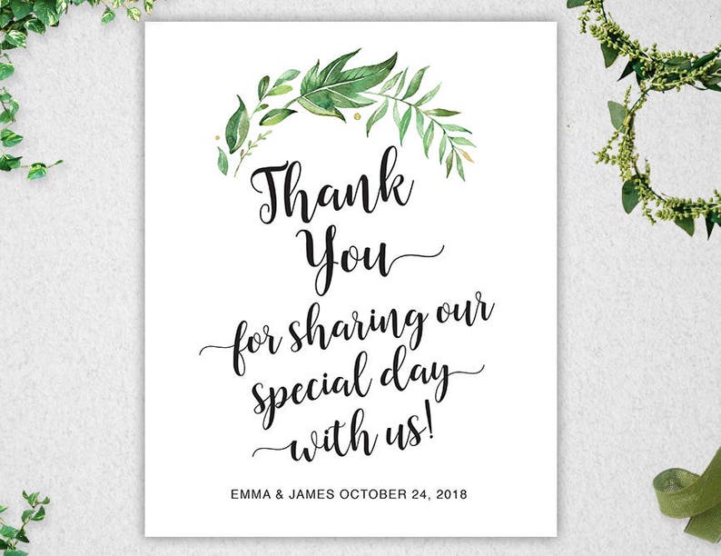 Thank You for Sharing Sign Editable Wedding Sign Thank You - Etsy