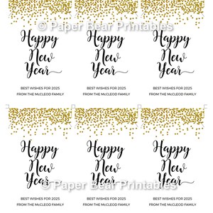 New Year Gift Tags, Printable New Year Tags, Editable New Year Tags ...