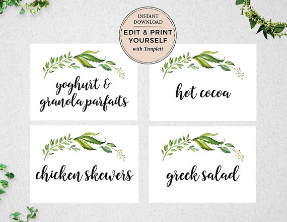 Food Labels, Editable Food Labels, Labels, Editable Labels, INSTANT ...