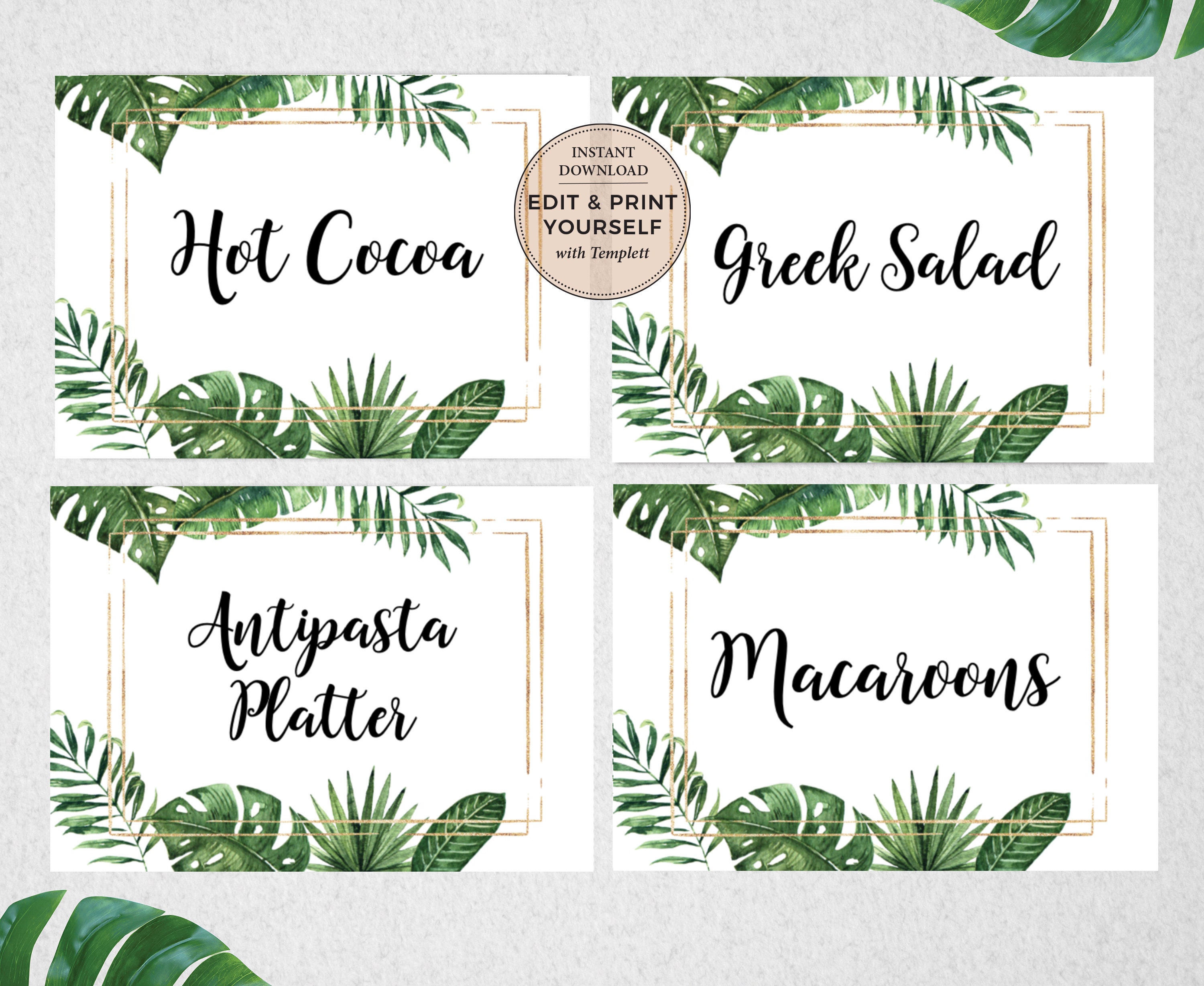 Food Labels Tropical Food Labels Editable Food Labels - Etsy Canada