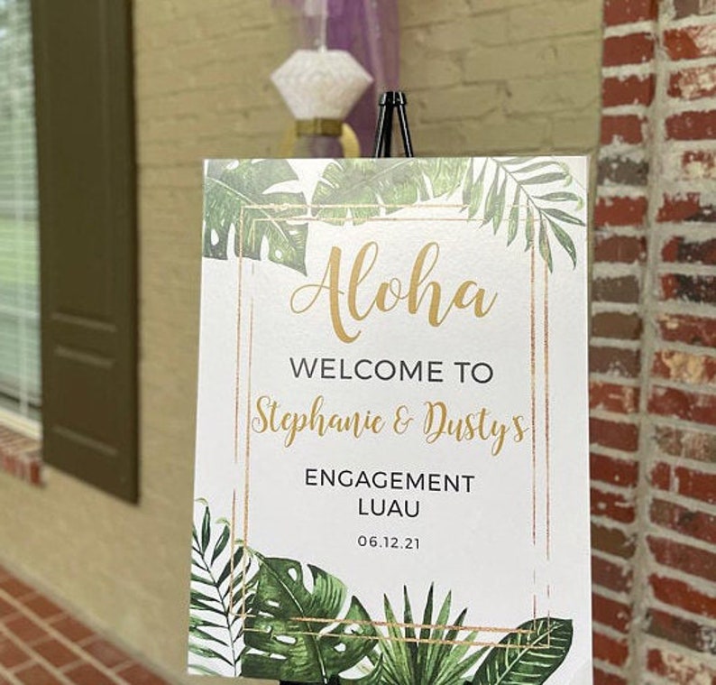 Tropical Birthday Welcome Sign: Editable Template (instant Download) - Etsy