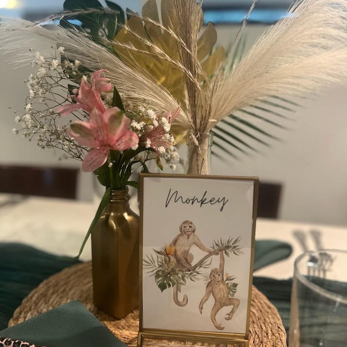 Editable Safari Animals Table Numbers: Jungle Seating Cards (templett ...