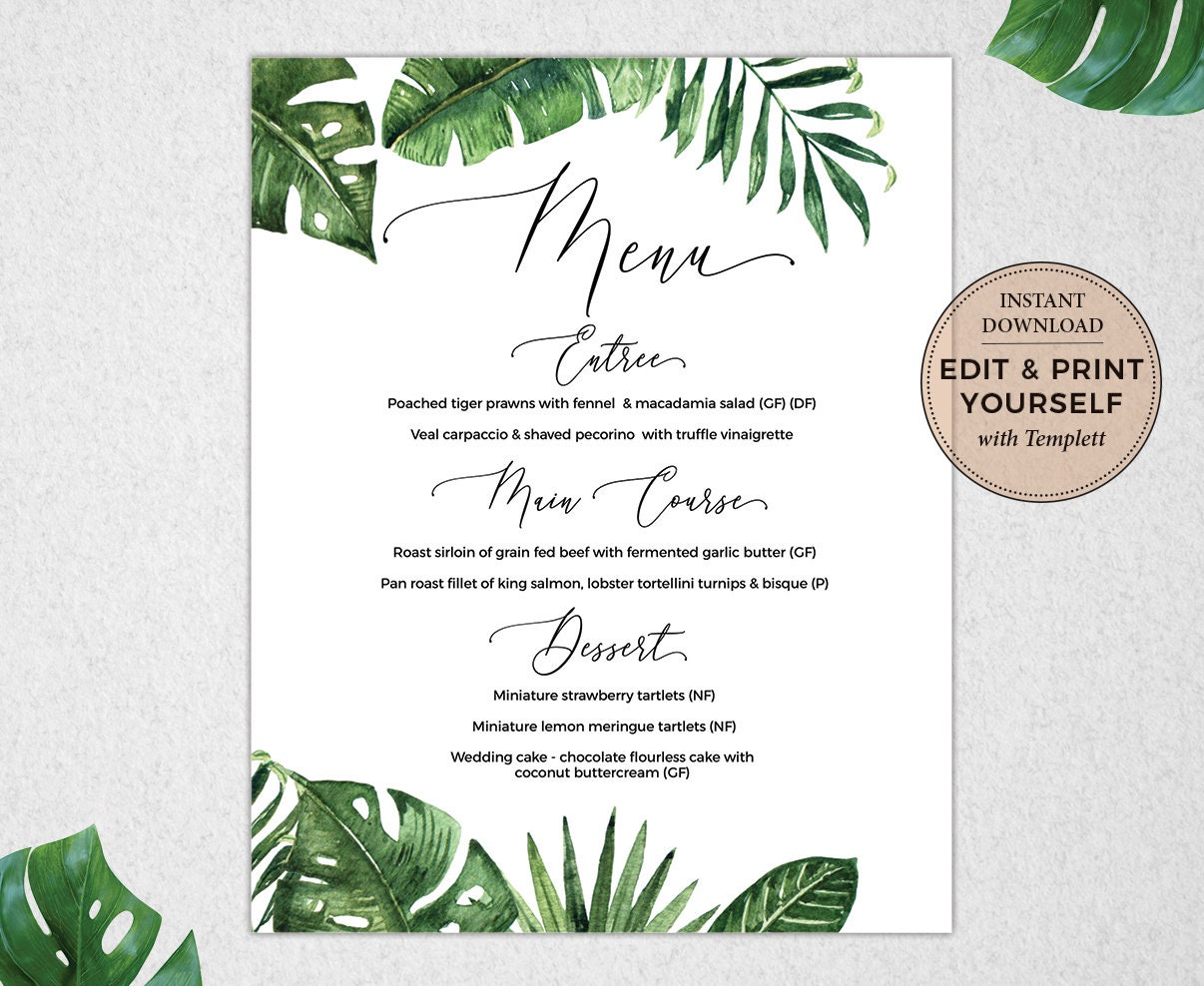 Wedding Bundle Tropical Wedding Invitation Suite Wedding | Etsy