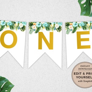 Tropical Birthday Bundle, Tropical Birthday, Editable Tropical Birthday ...