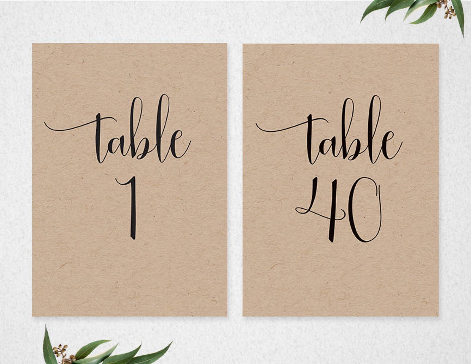 Table Numbers Table Numbers 1-40 Printable Table Numbers - Etsy