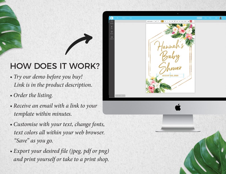 Editable Welcome Sign Welcome Sign Tropical Welcome Sign - Etsy