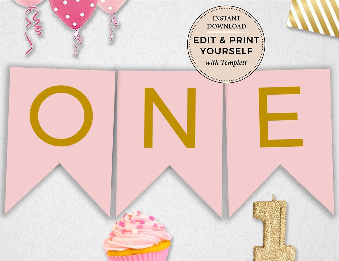 First Birthday Banner, First Birthday, High Chair Banner, One Banner ...