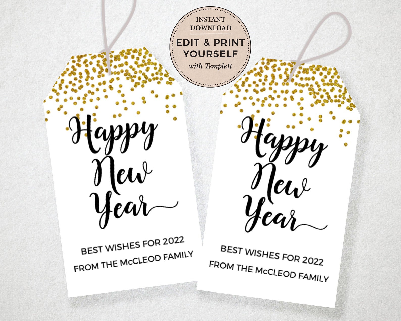 New Year Gift Tags Printable New Year Tags Editable New Year | Etsy