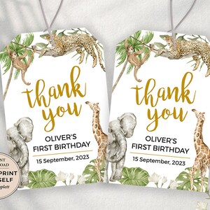 Editable Tag, Safari First Birthday Tag, Editable Tag, Safari Tag ...